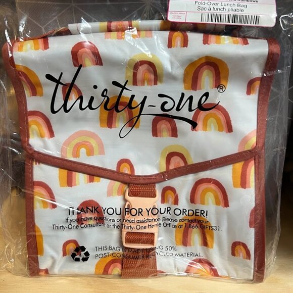 thirty-one | Kitchen | Thirtyone Foldover Lunch Bag Boho Rainbow ...